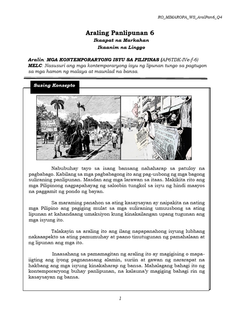 AralPan6 Q4 Week 6 | PDF