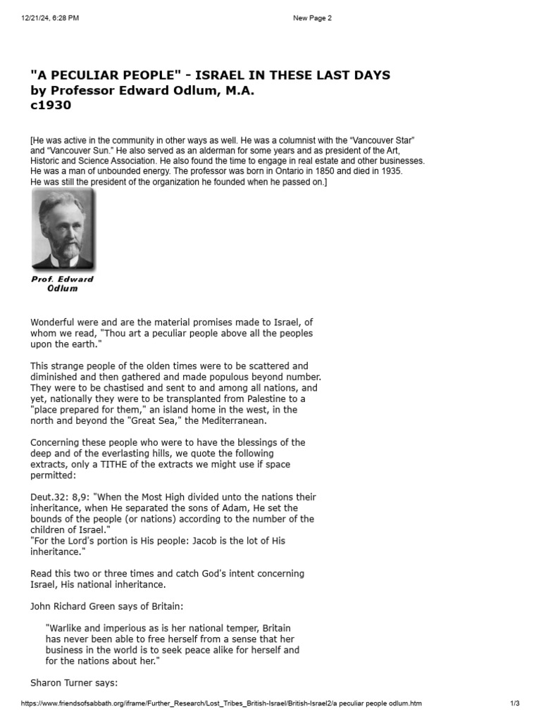 A Peculiar People - Israel in These Last Days | PDF