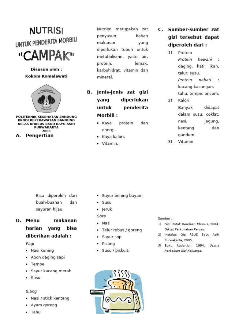 Leaflet Nutrisi Tuk Morbili | PDF