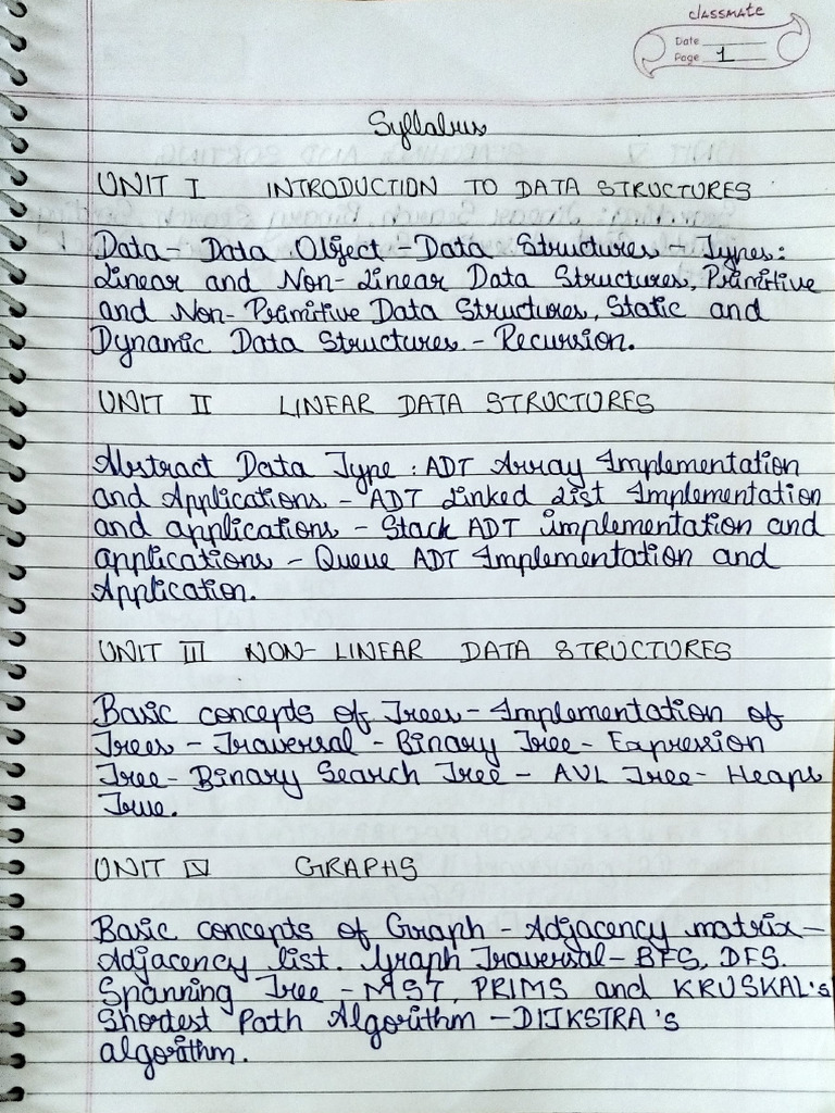 Data Structures Syllabus | PDF Data Structures Syllabus | PDF