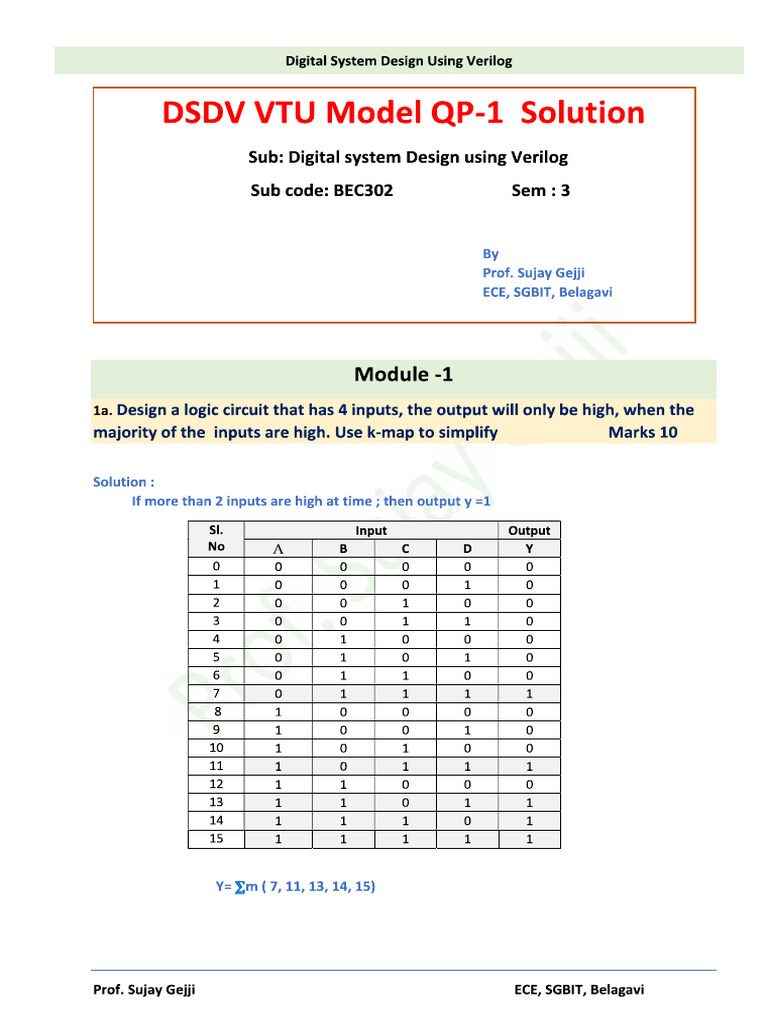 Dsdv (Bec 302) Vtu Model Qp-1 Solution | PDF