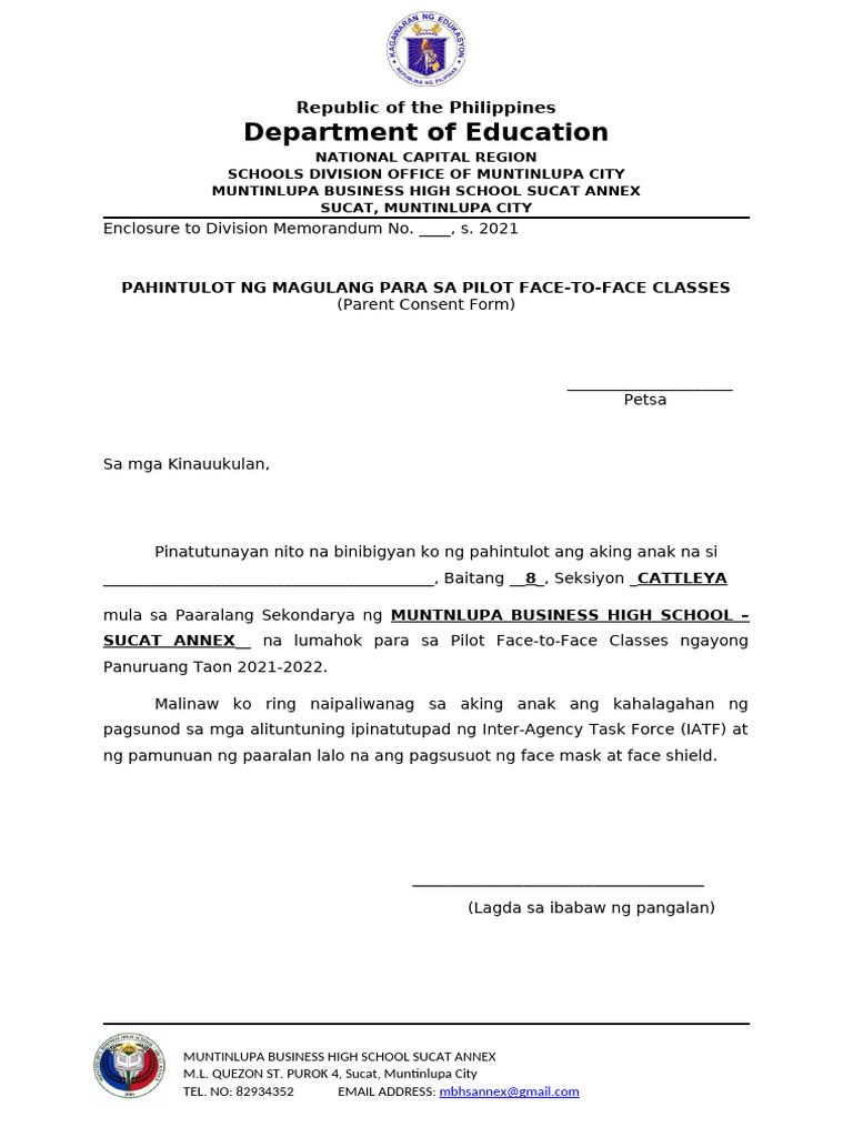 Parent Consent f2f CATTLEYA (1) | PDF