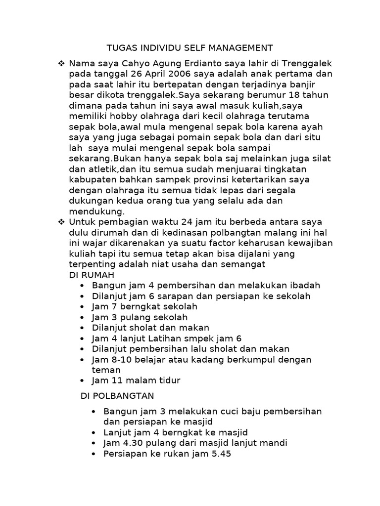 Tugas Individu Self Management | PDF