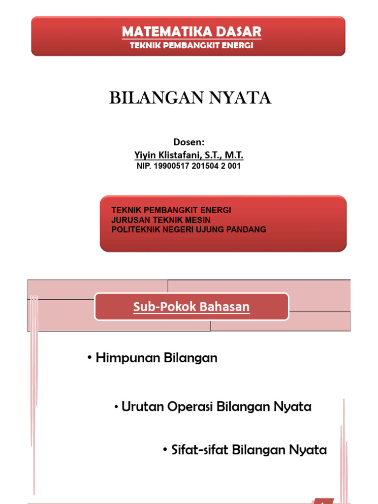 Bilangan Nyata MTK Tret | PDF
