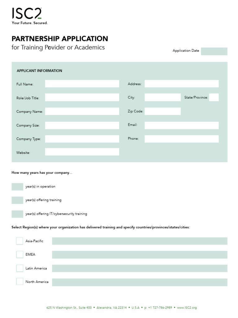Official Training Partner Application Form | PDF | Software As A ...