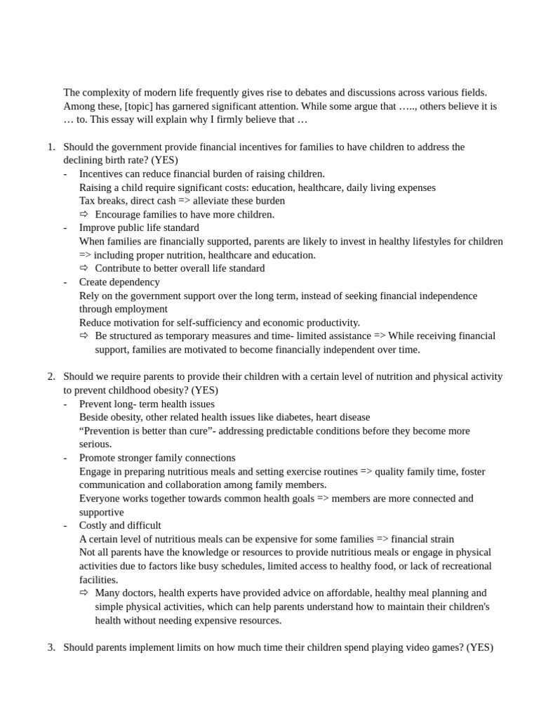 Should The Government Provide Financial Incentives For Families To Have ...