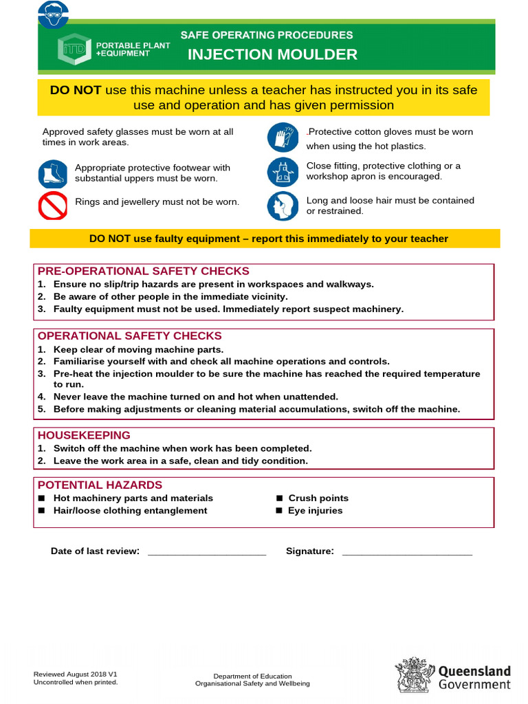 Sop A4 Injection Moulder | PDF