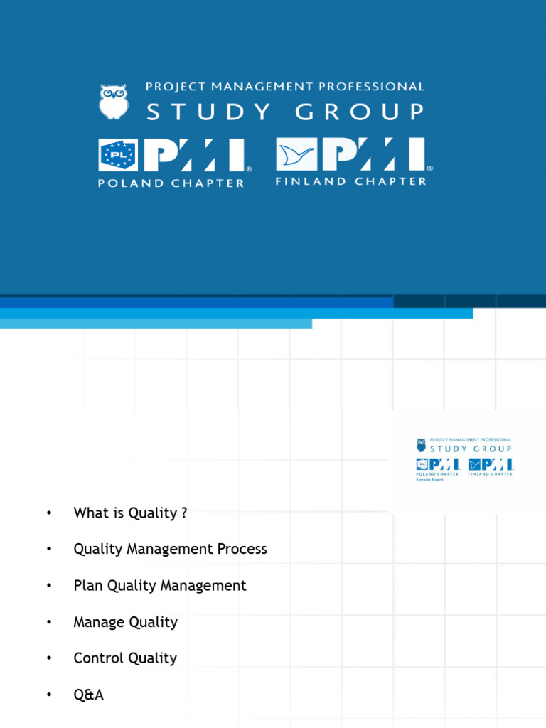 2019 PMP Study Group - 06. Project Quality Management | PDF | Project ...