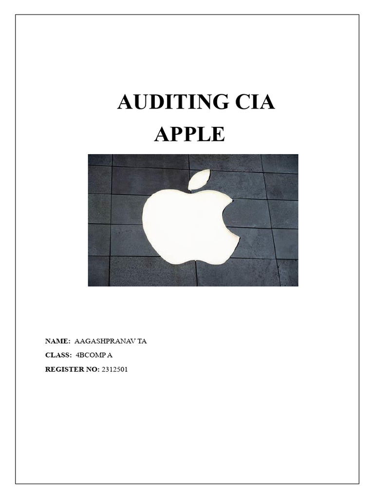 Apple Company | PDF | Audit | Internal Control