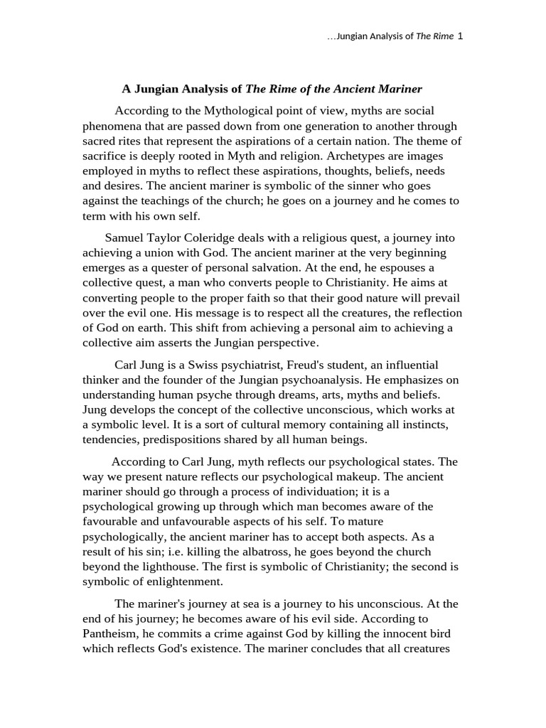 A Jungian Analysis of The Rime | PDF | Carl Jung | Analytical Psychology