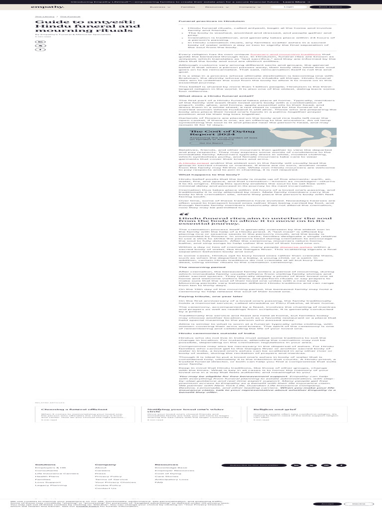 Guide To Antyesti: Hindu Funeral and Mourning Rituals - Empathy | PDF ...