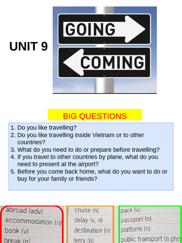 Unit 9 Travel Vocabulary List | PDF | Transport