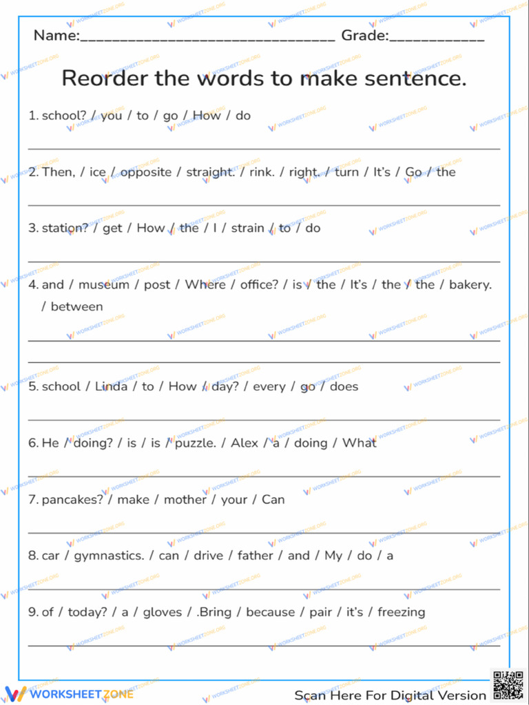 Reorder The Words | PDF