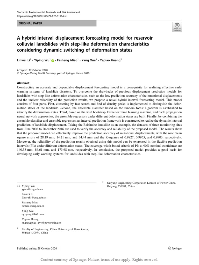 A_hybrid_interval_displacement_forecasting_model_f | PDF | Sensitivity And Specificity | Landslide