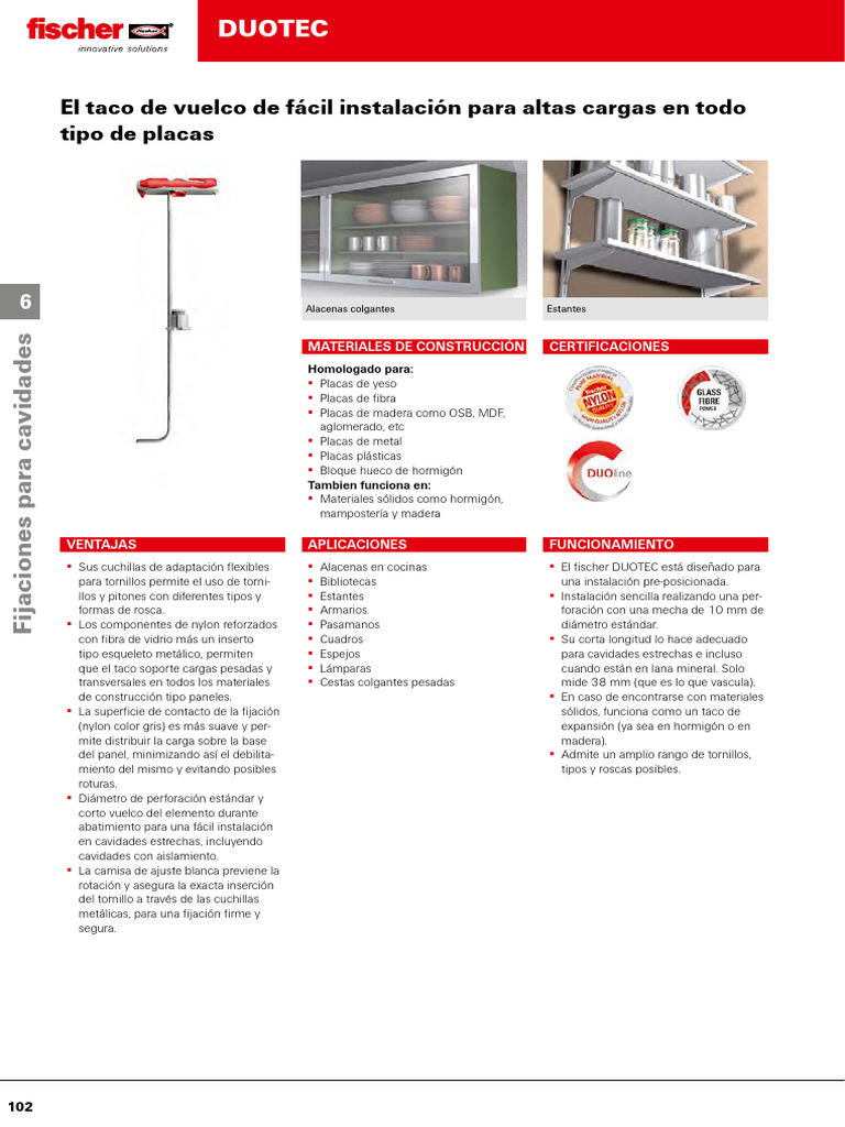 Fischer Duo Tec | PDF | Tornillo | Perforación
