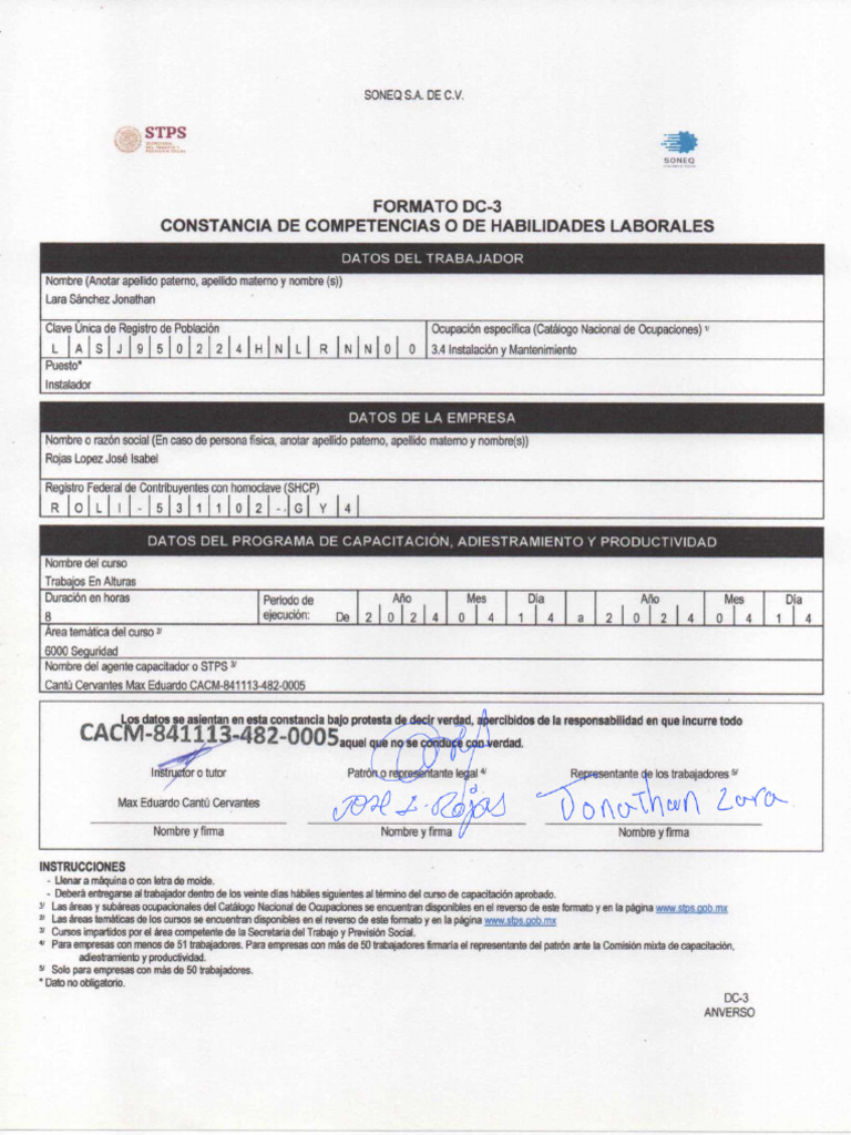 DC3 Alturas - Jonathan Lara Sanchez | PDF