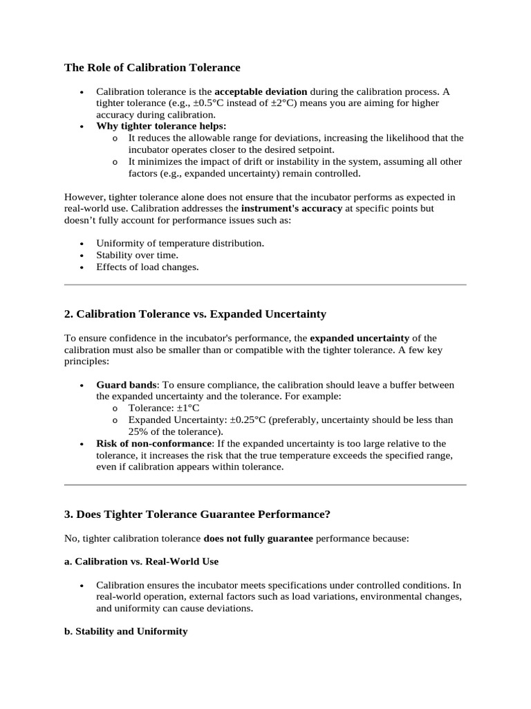 The Role Of Calibration Tolerance Pdf Calibration Engineering Tolerance