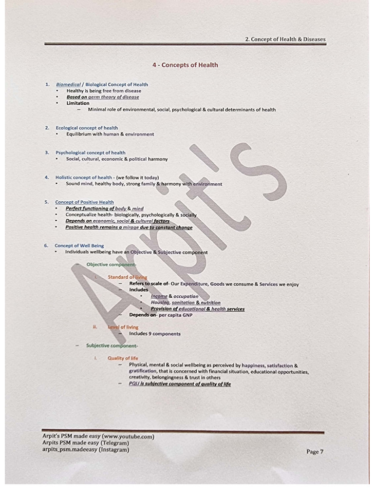 Four Concepts of Health Explained | PDF
