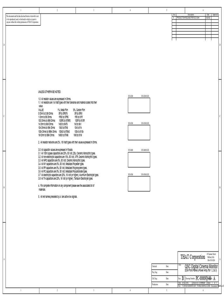 QSC DCM 1 Schematics 3 | PDF | Resistor | Quantity