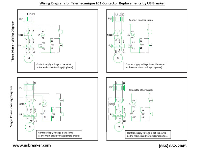 Wiring Diagram Telemecanique LC1 Contactor Replacement | PDF | Inductor ...