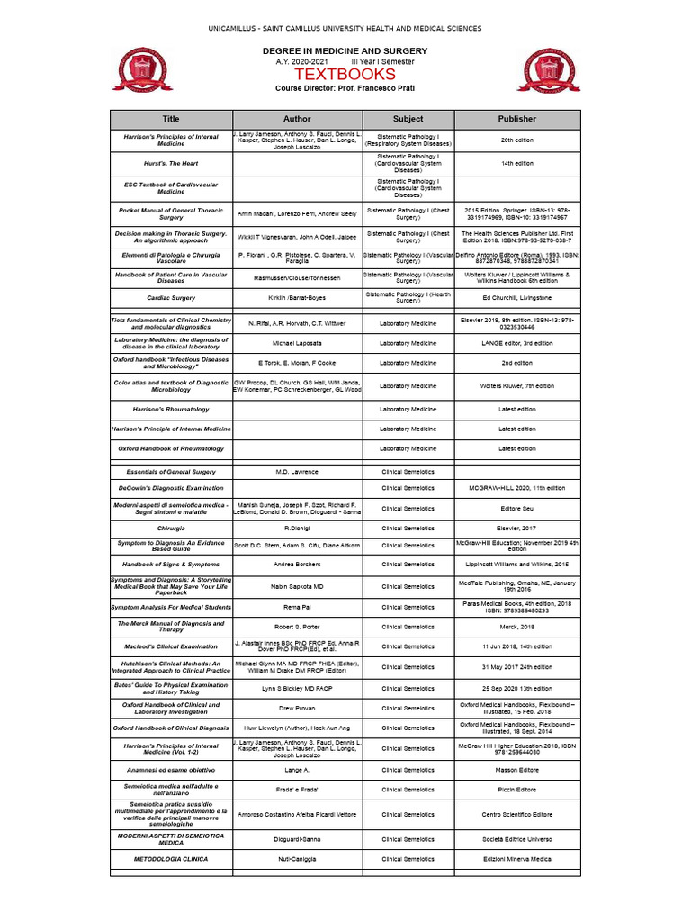 Medicine-Textbooks-III-Y-1-term | PDF | Pathology | Medicine