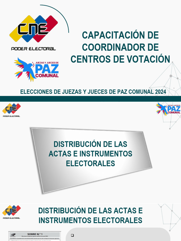 Distribución de las Actas y Material Electoral CCV | PDF | Votación ...