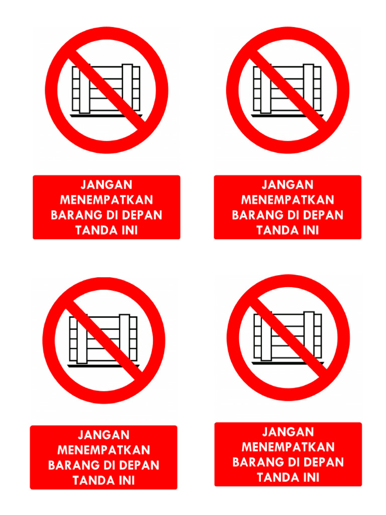 Sign Jangan Tempat Kan Barang Didepan Tanda Ini | PDF
