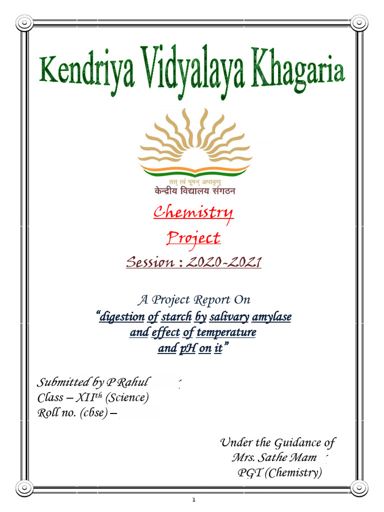 cproject | PDF | Digestion | Saliva