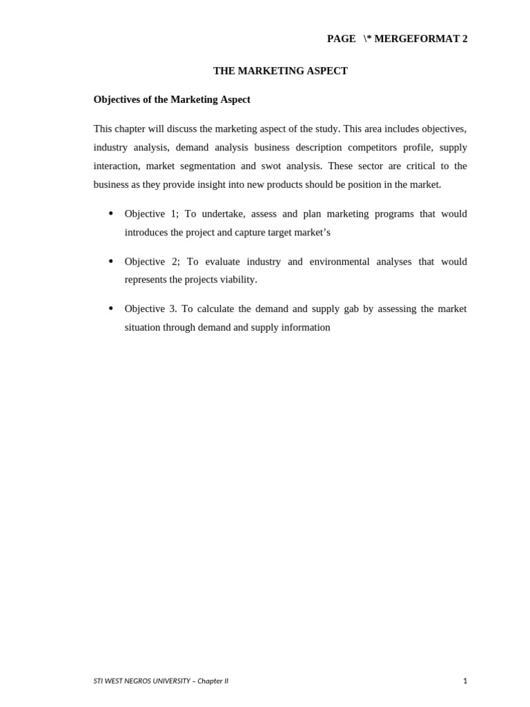 Chapter 2 The Marketing Aspect - Format Labtoers | PDF | Demand | Pork