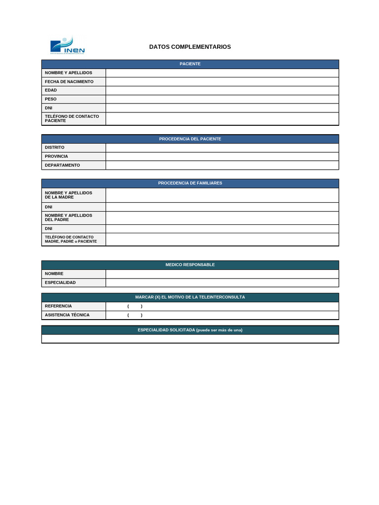 Datos Complementario Insn | PDF