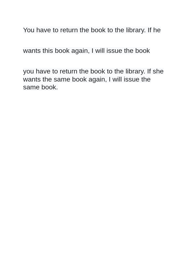 You Have To Return The Book To The Library | PDF
