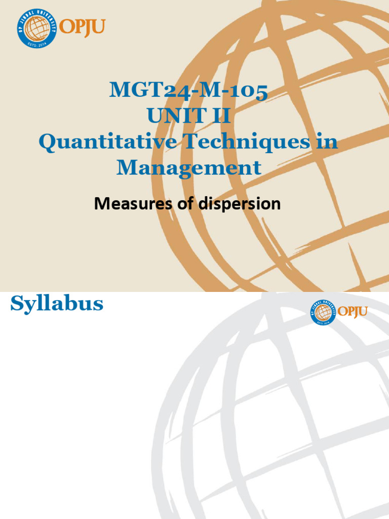 Unit 2.2-QTM-Measures of Dispersion-MBA 1 | PDF | Standard Deviation | Coefficient Of Variation