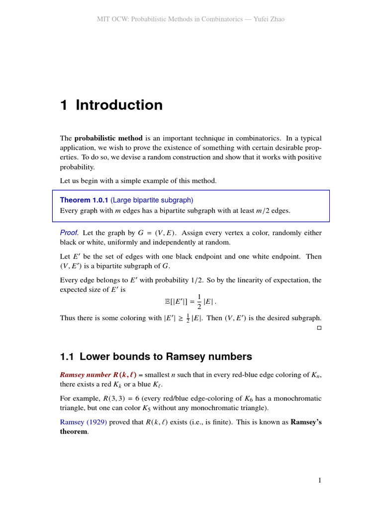 Probabilistic Method Pdf Theoretical Computer Science