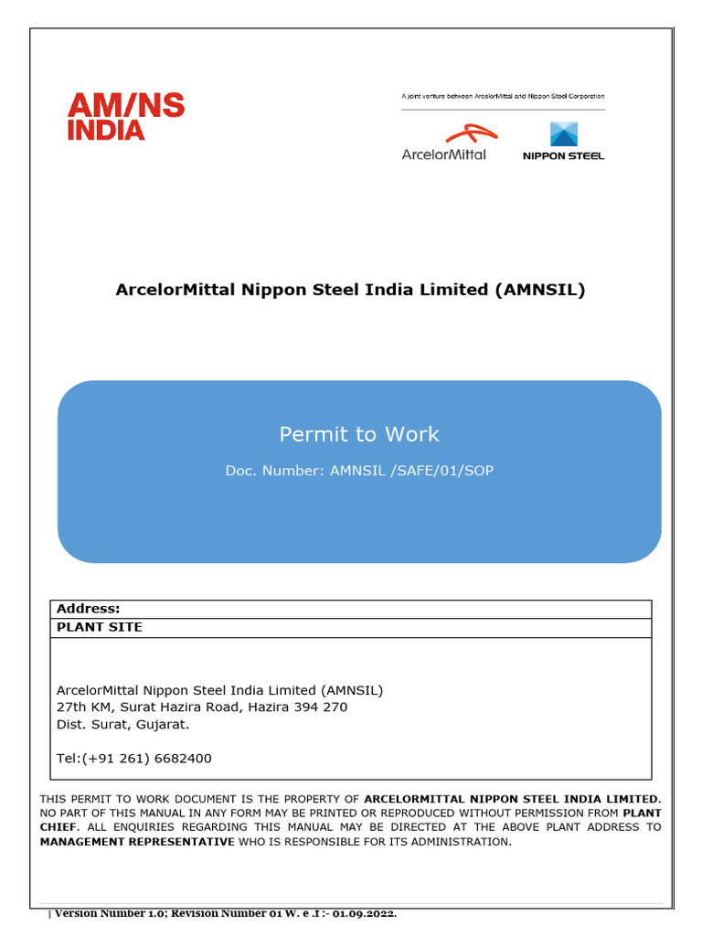 Permit To Work Revised Final | PDF | Occupational Safety And Health ...