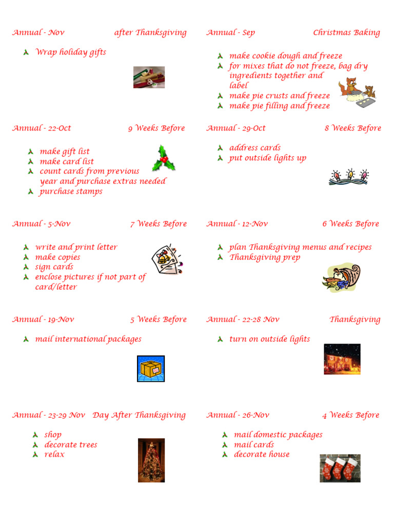 Holiday Planning Checklist and Gift Ideas | PDF | Christmas | Mail