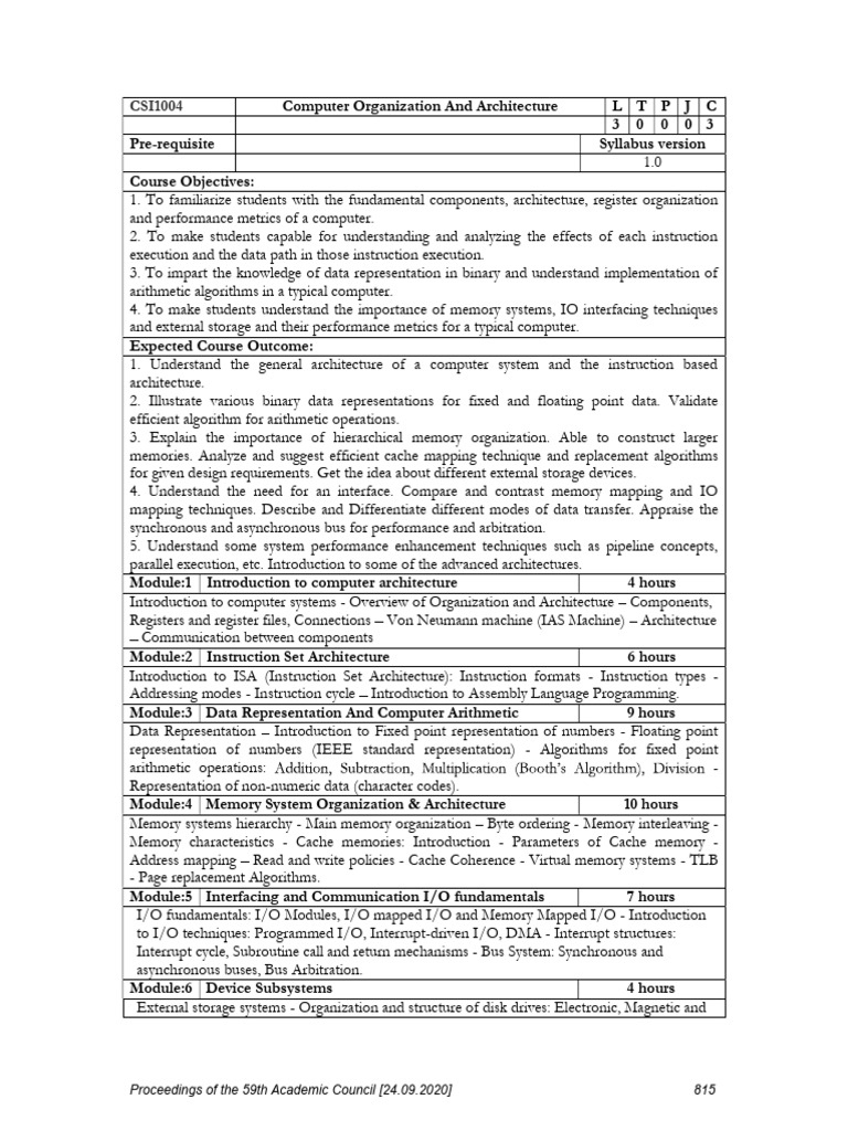 Csi1004 - Computer-Organization-And-Architecture - TH - 1.0 - 57 - Csi1004 - 59 Acp | PDF ...