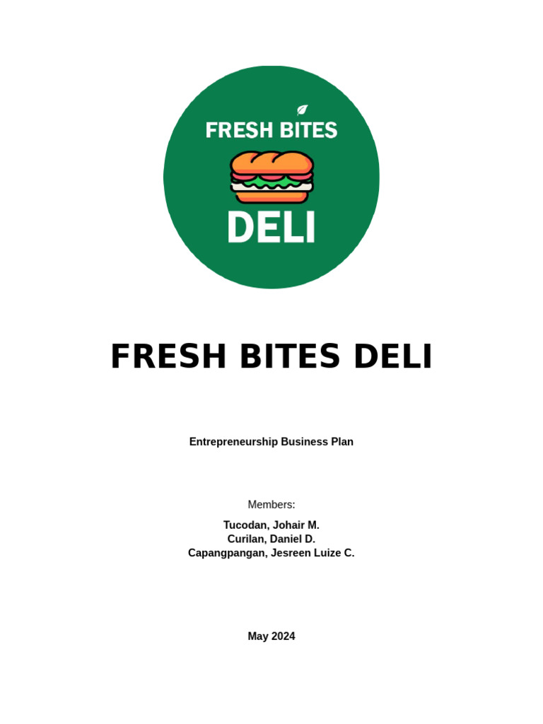 Fresh Bites Deli Business Plan | PDF | Marketing | Pricing
