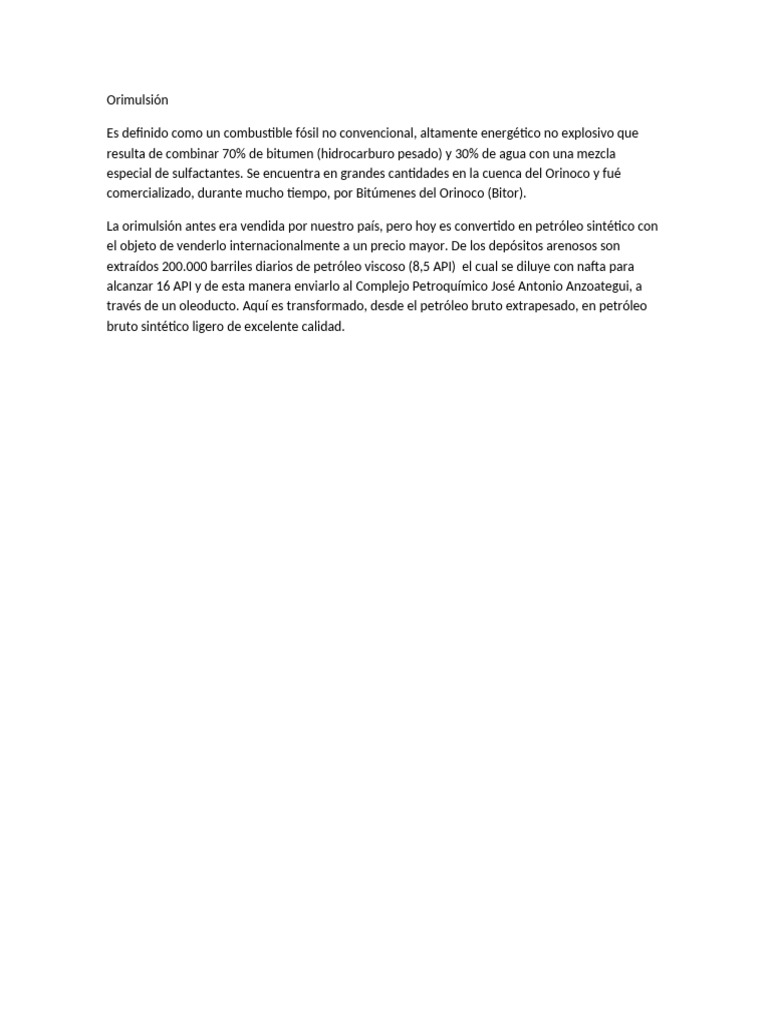 Orimulsión | PDF Orimulsión | PDF