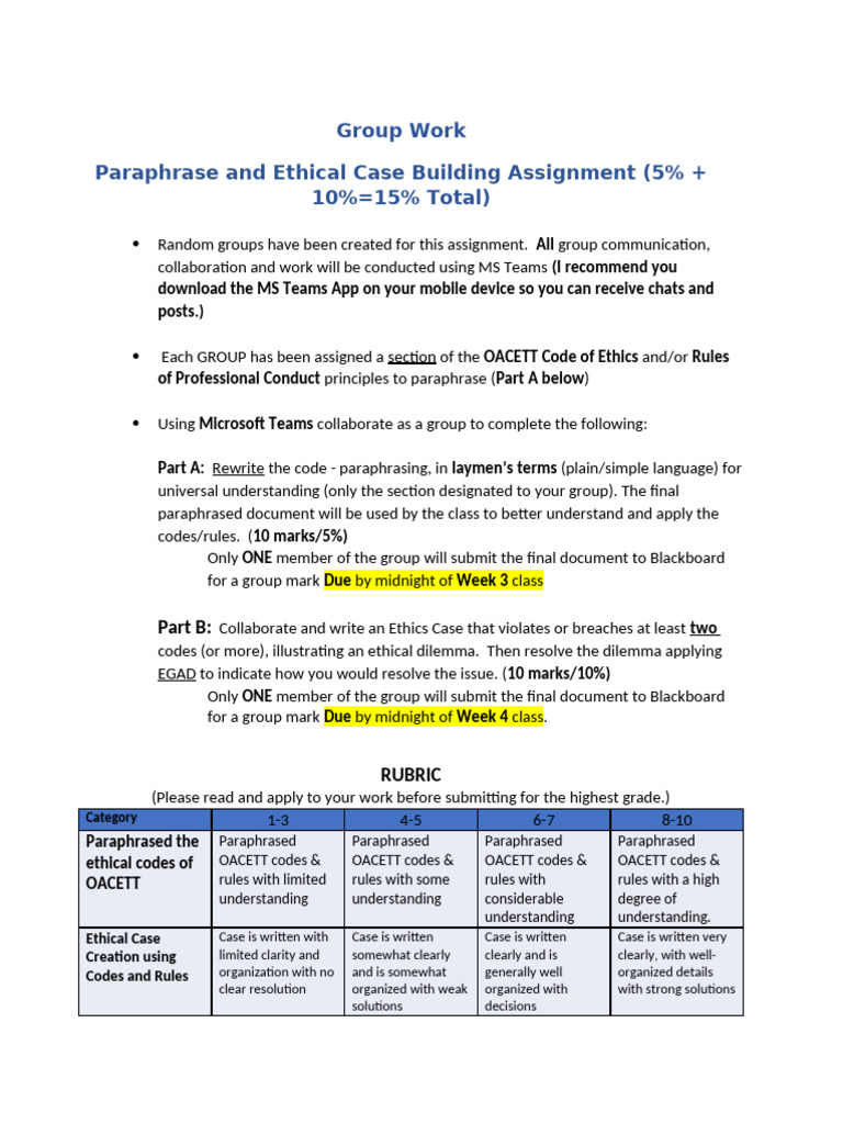 Instructions For Paraphrase and Case Building Assignment W2023 | PDF