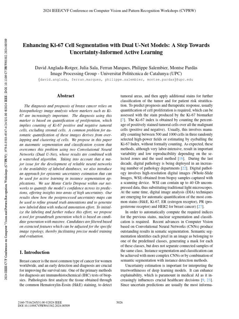 Dual U-Net for Ki-67 Cell Segmentation | PDF | Image Segmentation ...