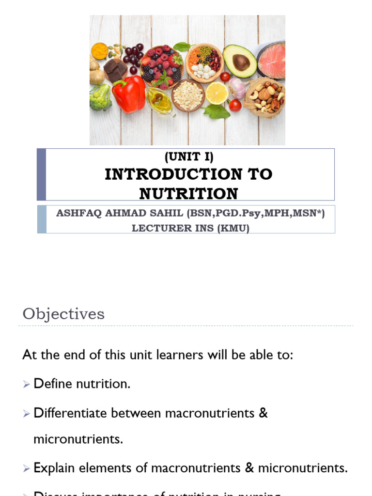 Introduction To Nutrition | PDF | Nutrients | Fat