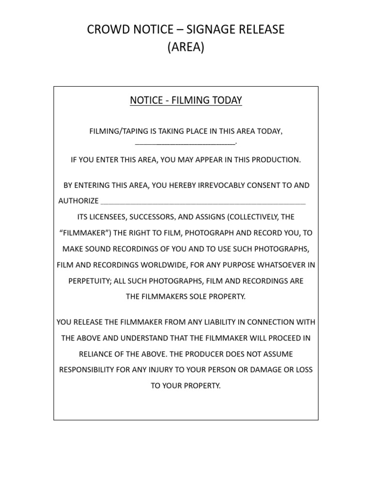 Crowd Notice Area Fillable 20220804 | PDF