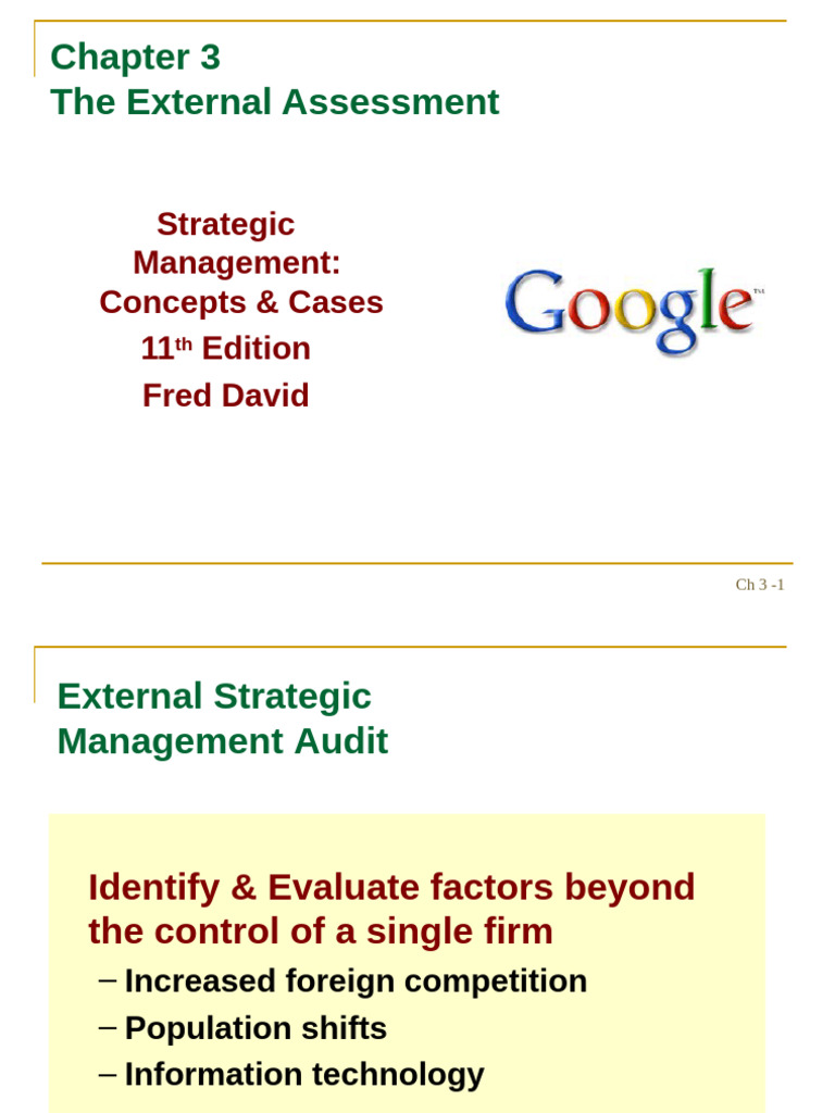 Lesson 3 - The External Assessment (11 Jan 2025) | PDF | Strategic ...
