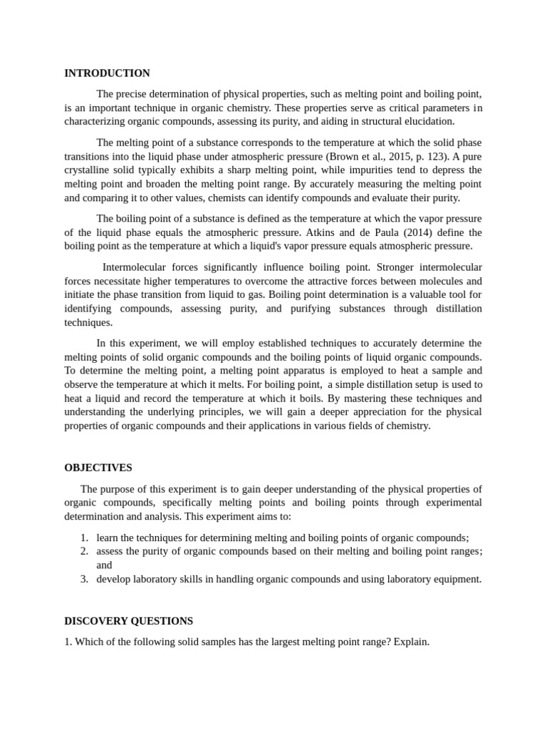 exp-1-intro | PDF | Melting Point | Liquids