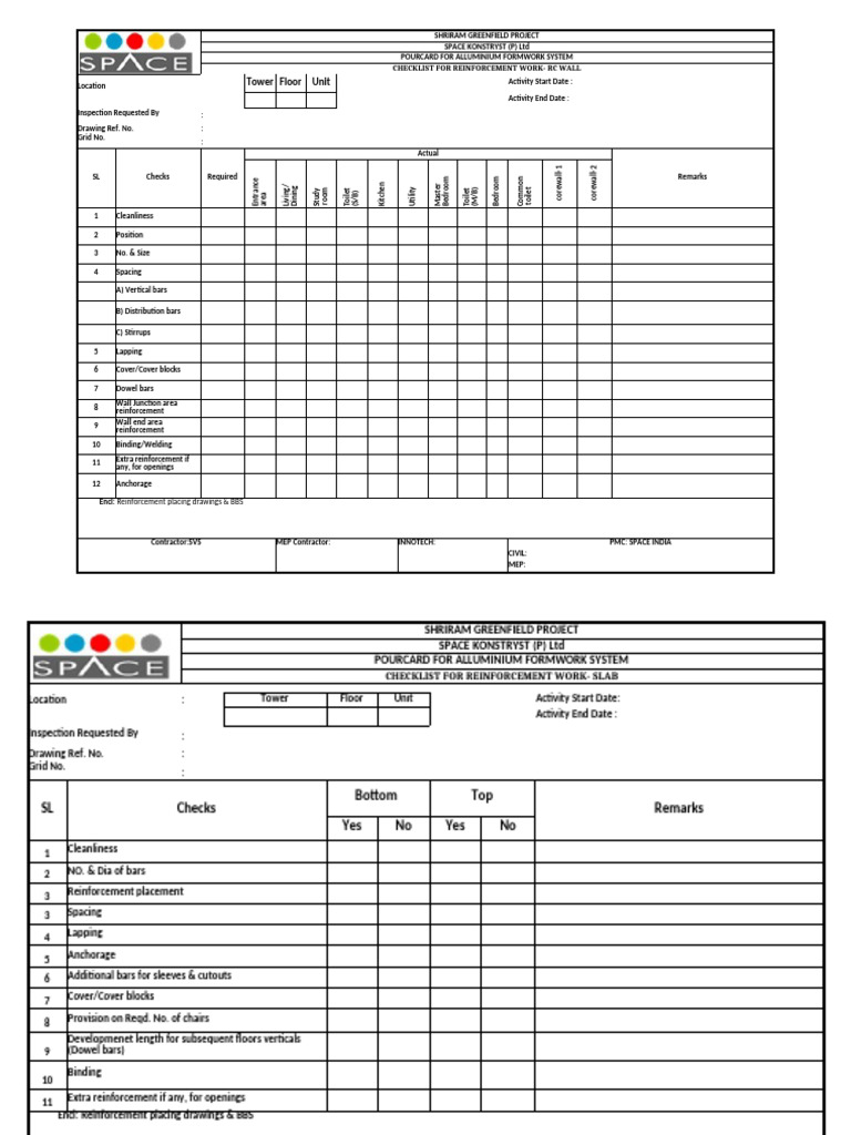20200624 Checklist Plastering-r1 | PDF | Concrete | Mortar (Masonry)