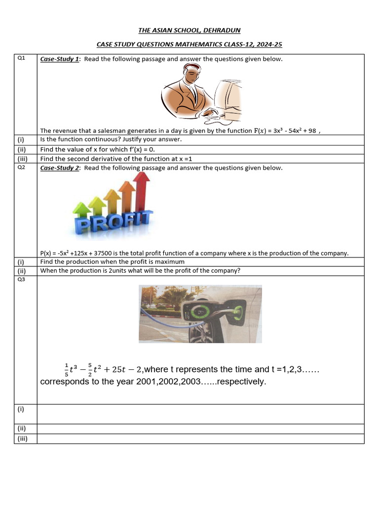 Case Based Que Maths CL-12 | PDF | Odds | Fuel Economy In Automobiles