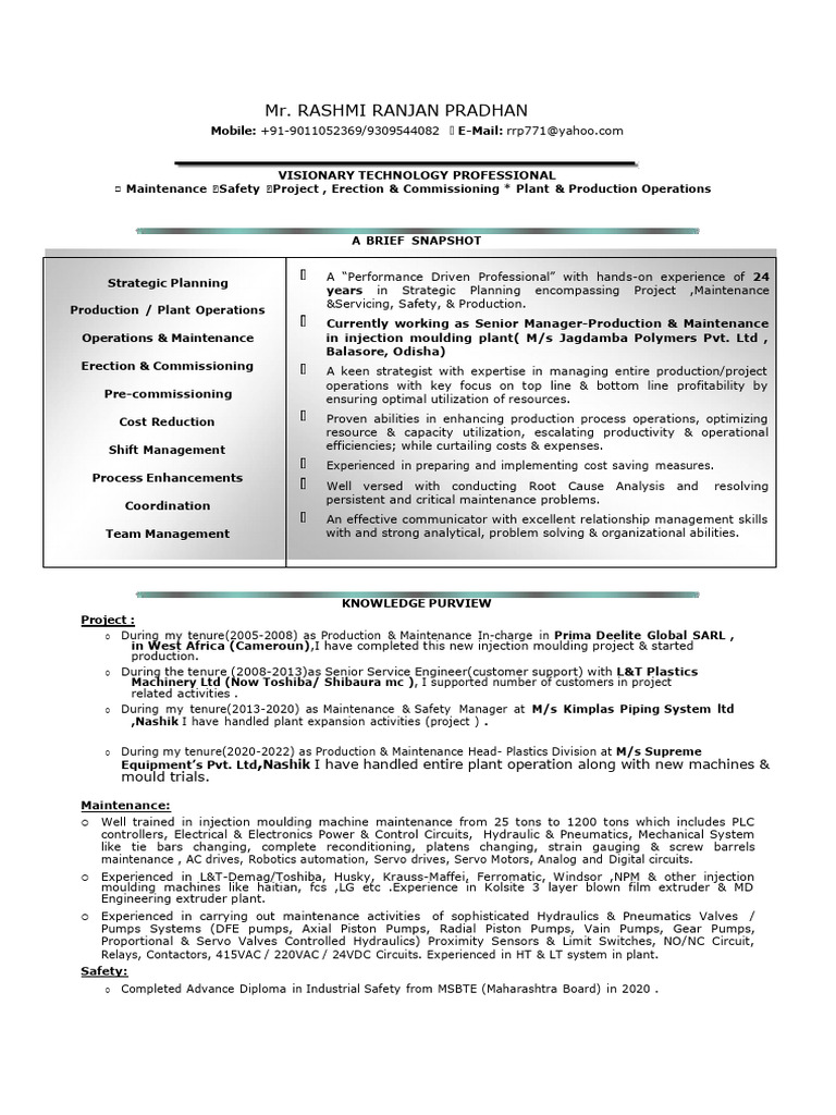 CV-Ranjan Pradhan | PDF | Engineering