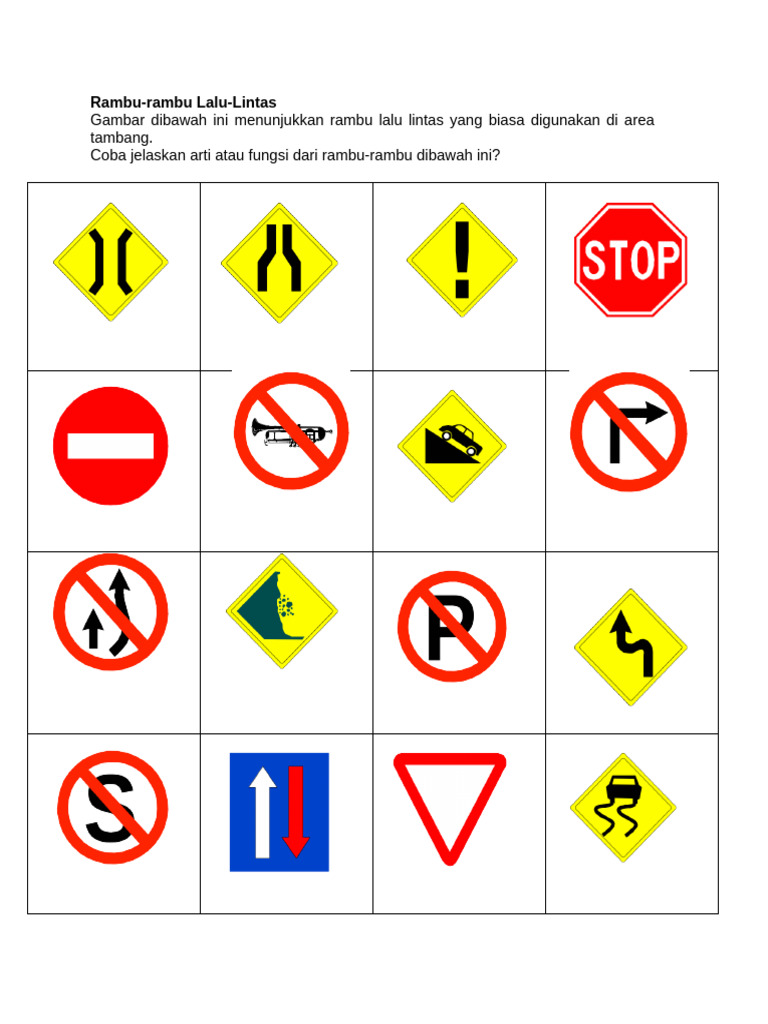 Soal Rambu-rambu-Lalu-Lintas-Pertambangan | PDF