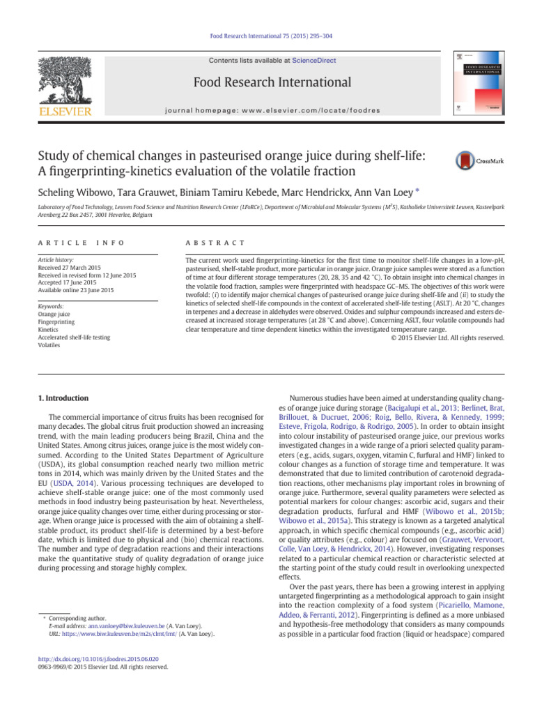 Study of Chemical Changes in Pasteurised | PDF | Principal Component Analysis | Errors And Residuals