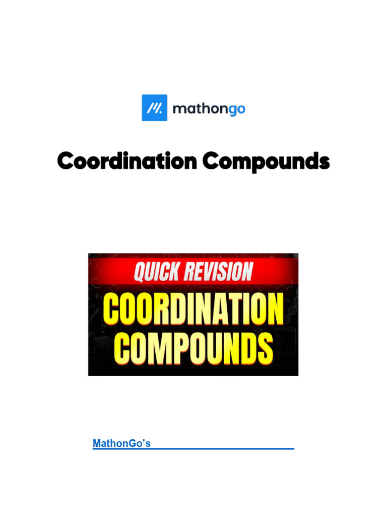 Coordination Compounds (MathonGo) | PDF | Coordination Complex | Ligand